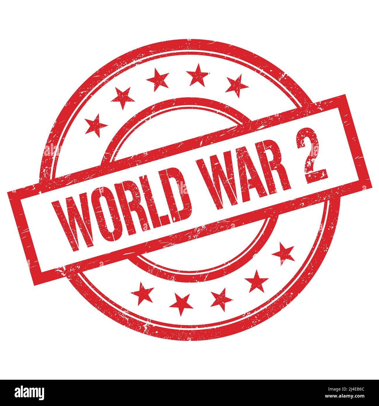 WORLD WAR 2 text written on red round vintage rubber stamp Stock Photo ...