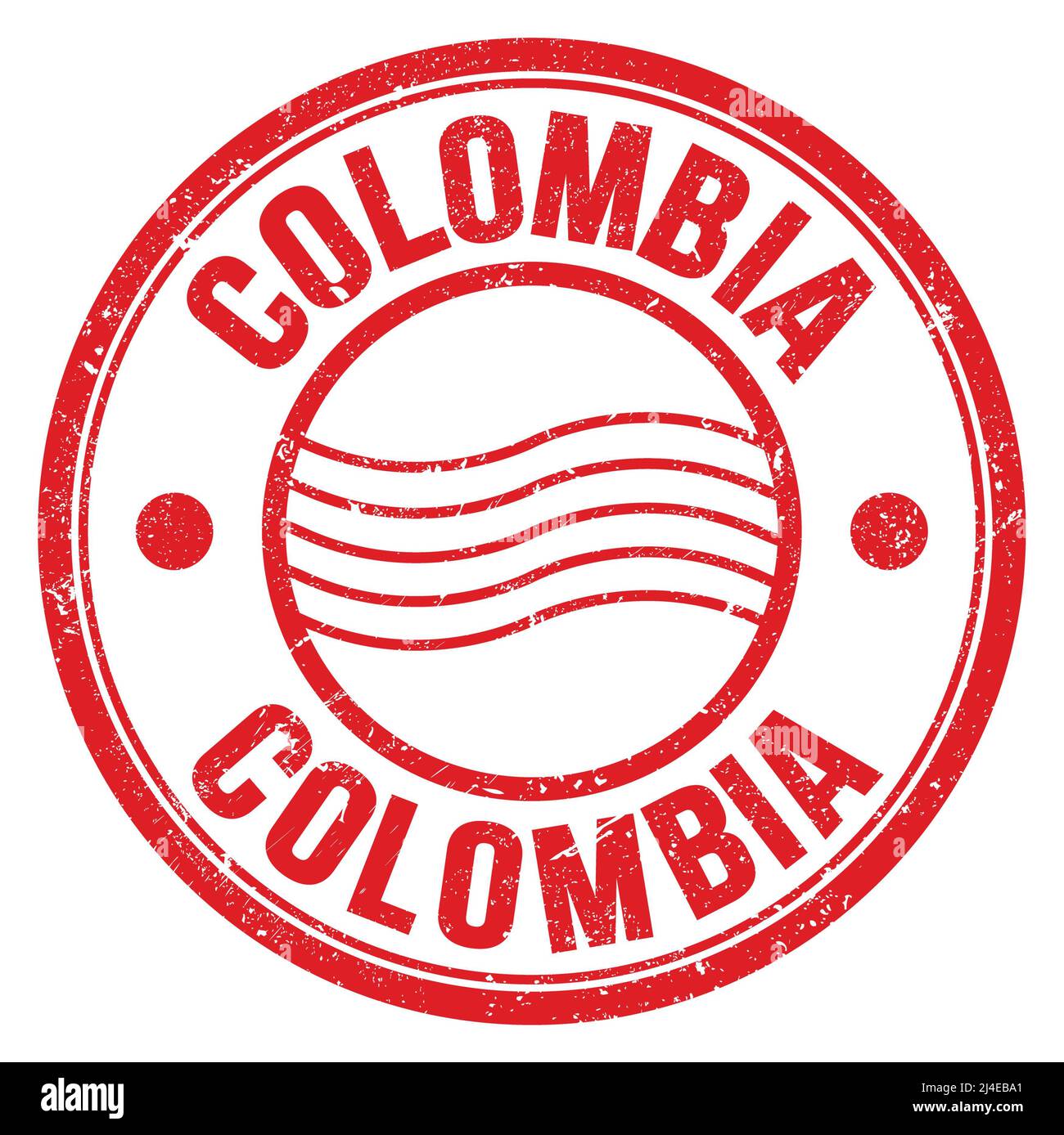 COLOMBIA word written on red round postal stamp sign Stock Photo - Alamy