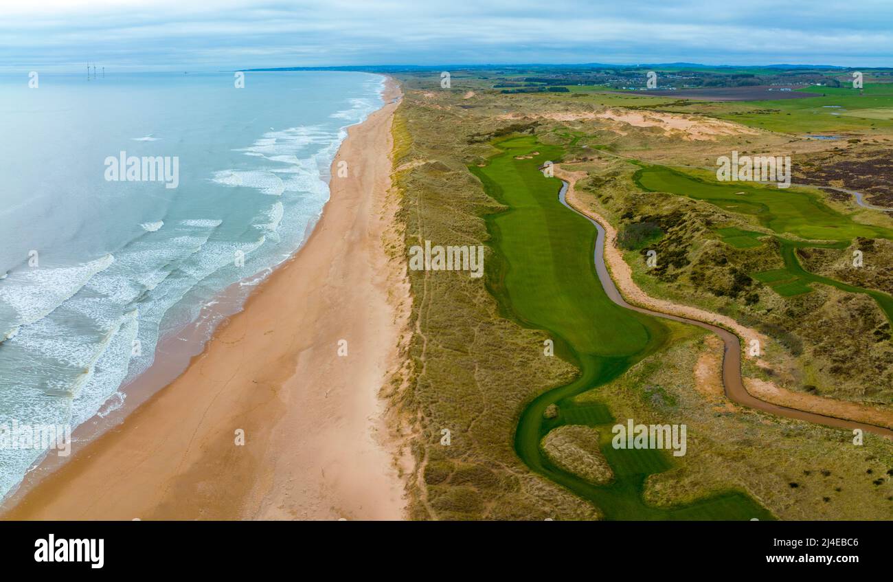 Aerial view from drone of Trump International Golf Links, golf course ...