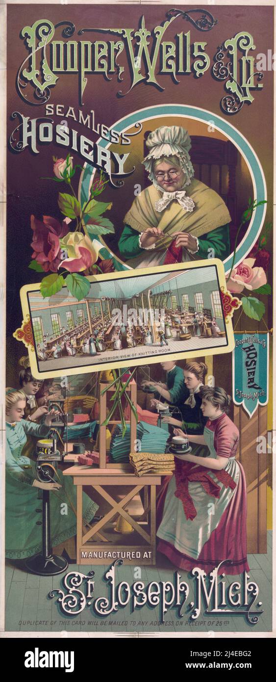 1866 ad for Cooper, Wells & Co. Seamless Hosiery manufactured at St ...