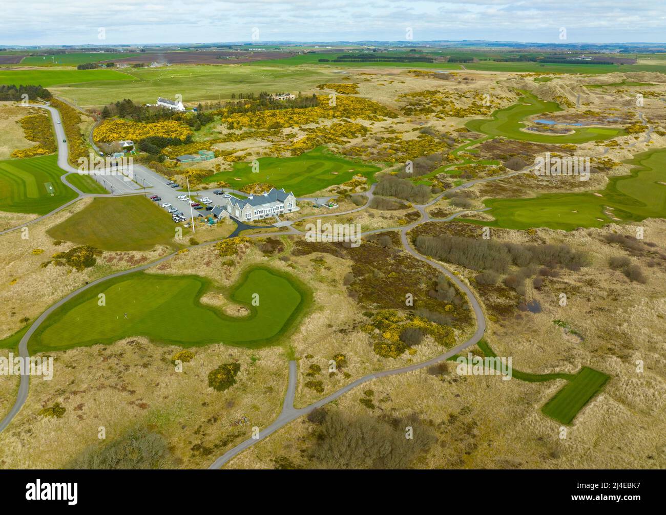 Aerial view from drone of Trump International Golf Links, golf course ...