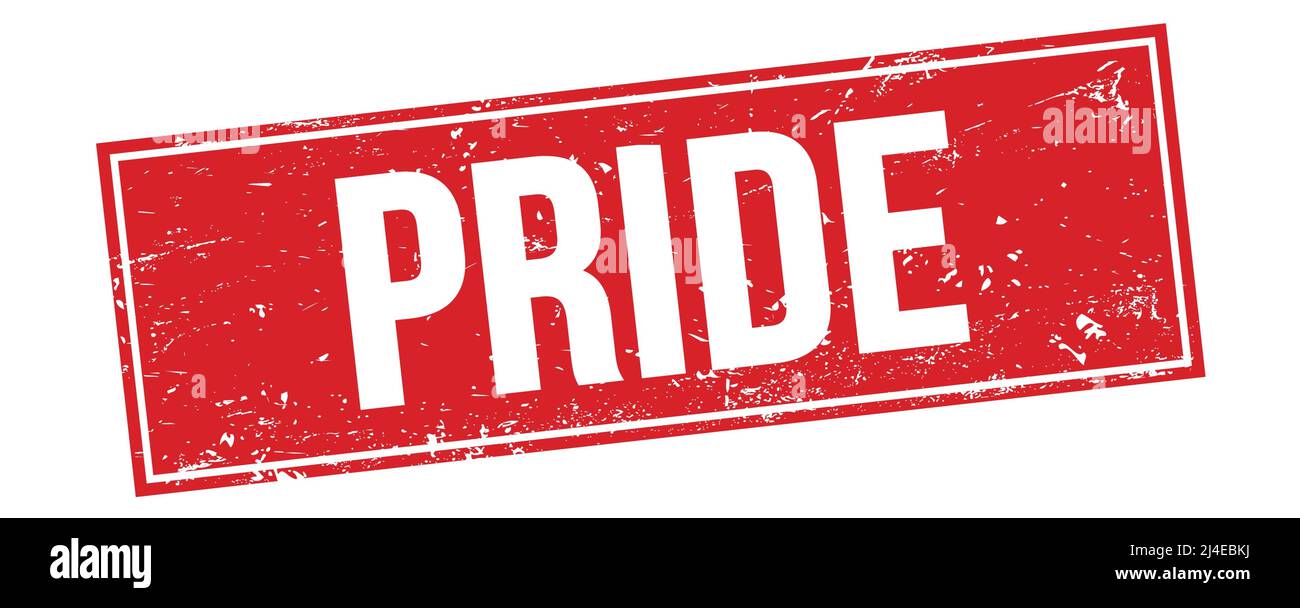 PRIDE text on red grungy rectangle stamp sign Stock Photo - Alamy