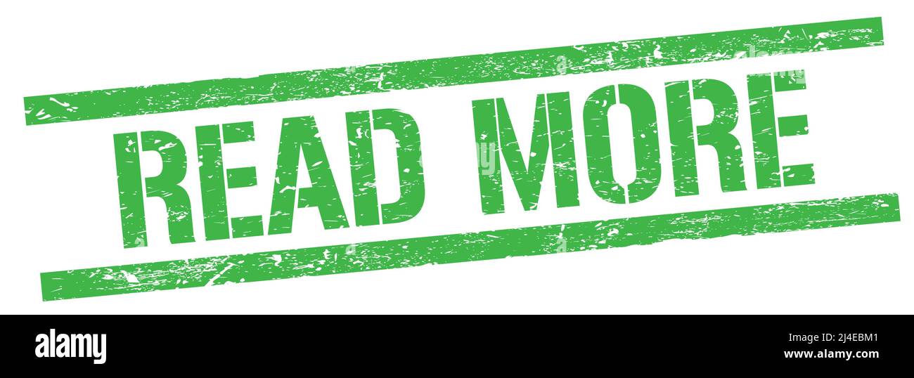 READ MORE text on green grungy rectangle stamp sign Stock Photo - Alamy