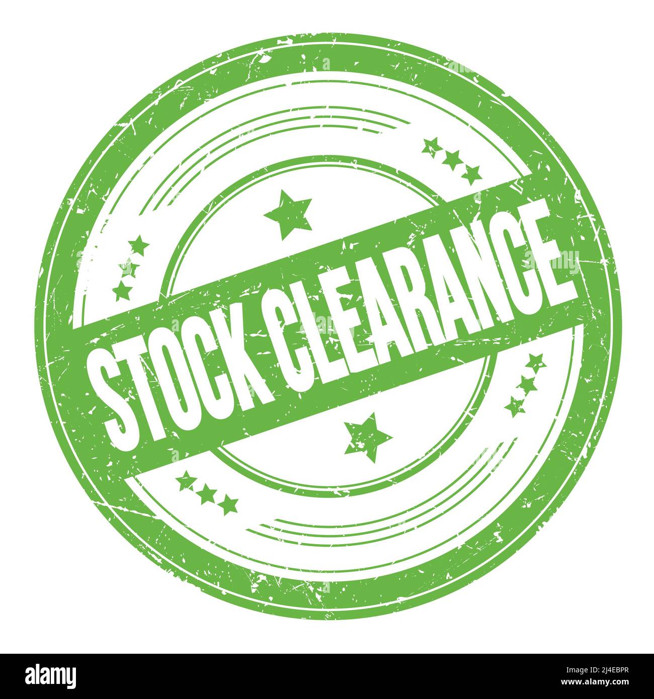 STOCK CLEARANCE text on green round grungy texture stamp Stock Photo ...