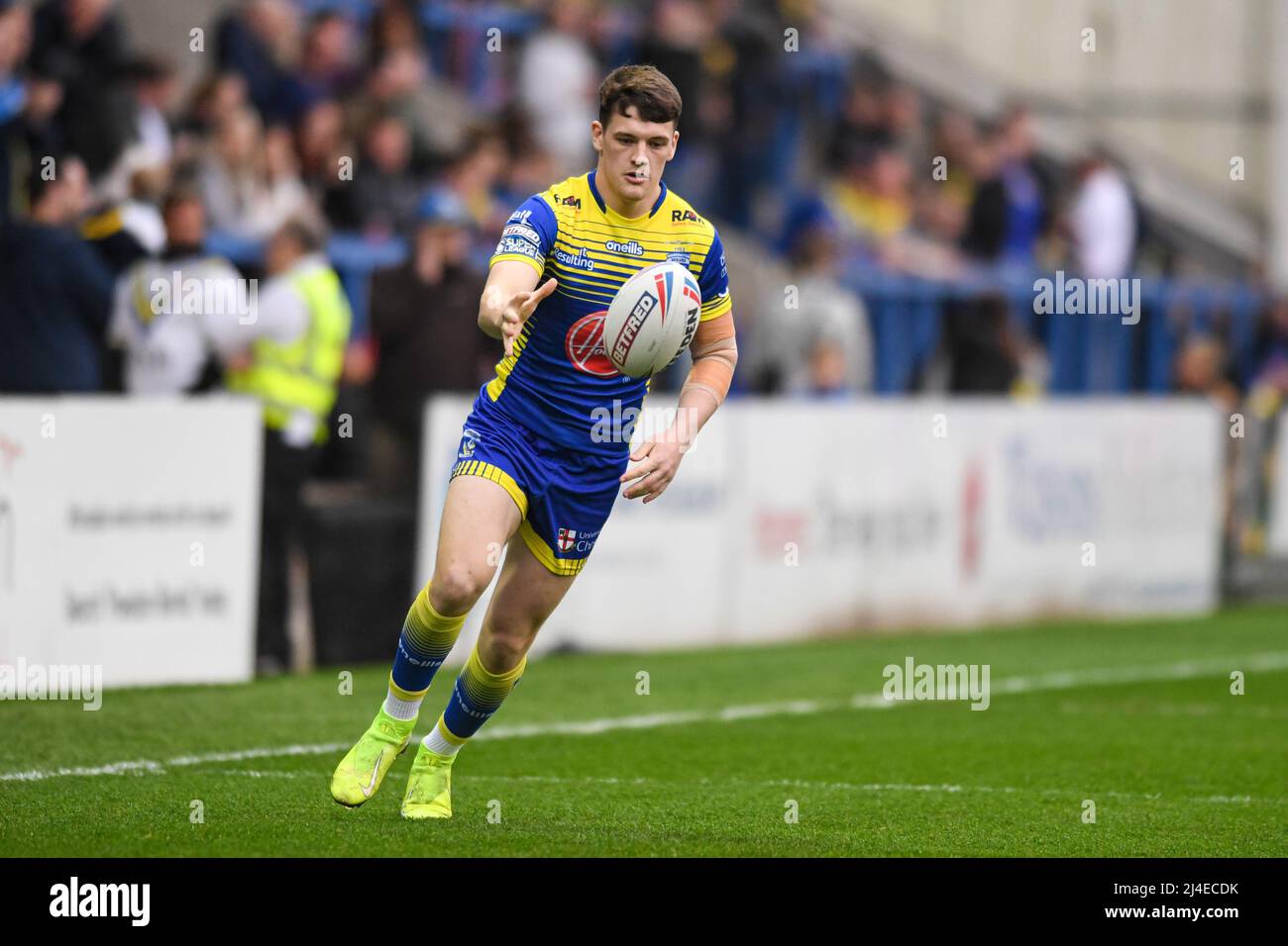 Josh Thewlis #22 of Warrington Wolves during the warm up Stock Photo ...