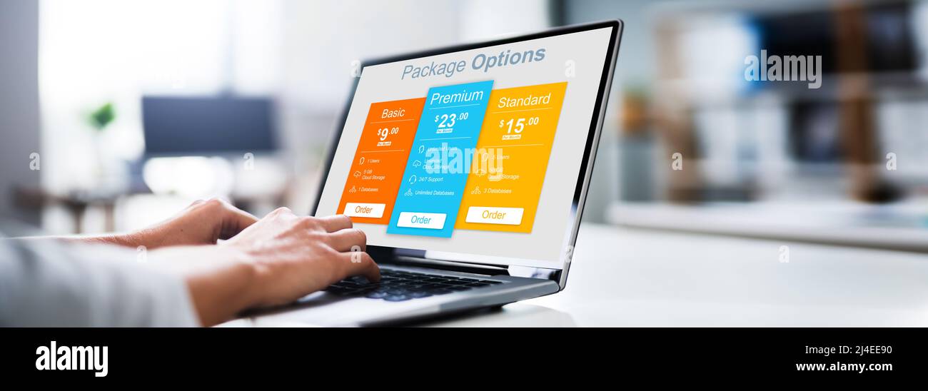 Service Pricing Chart And Grid. Sale Menu On Site Stock Photo - Alamy