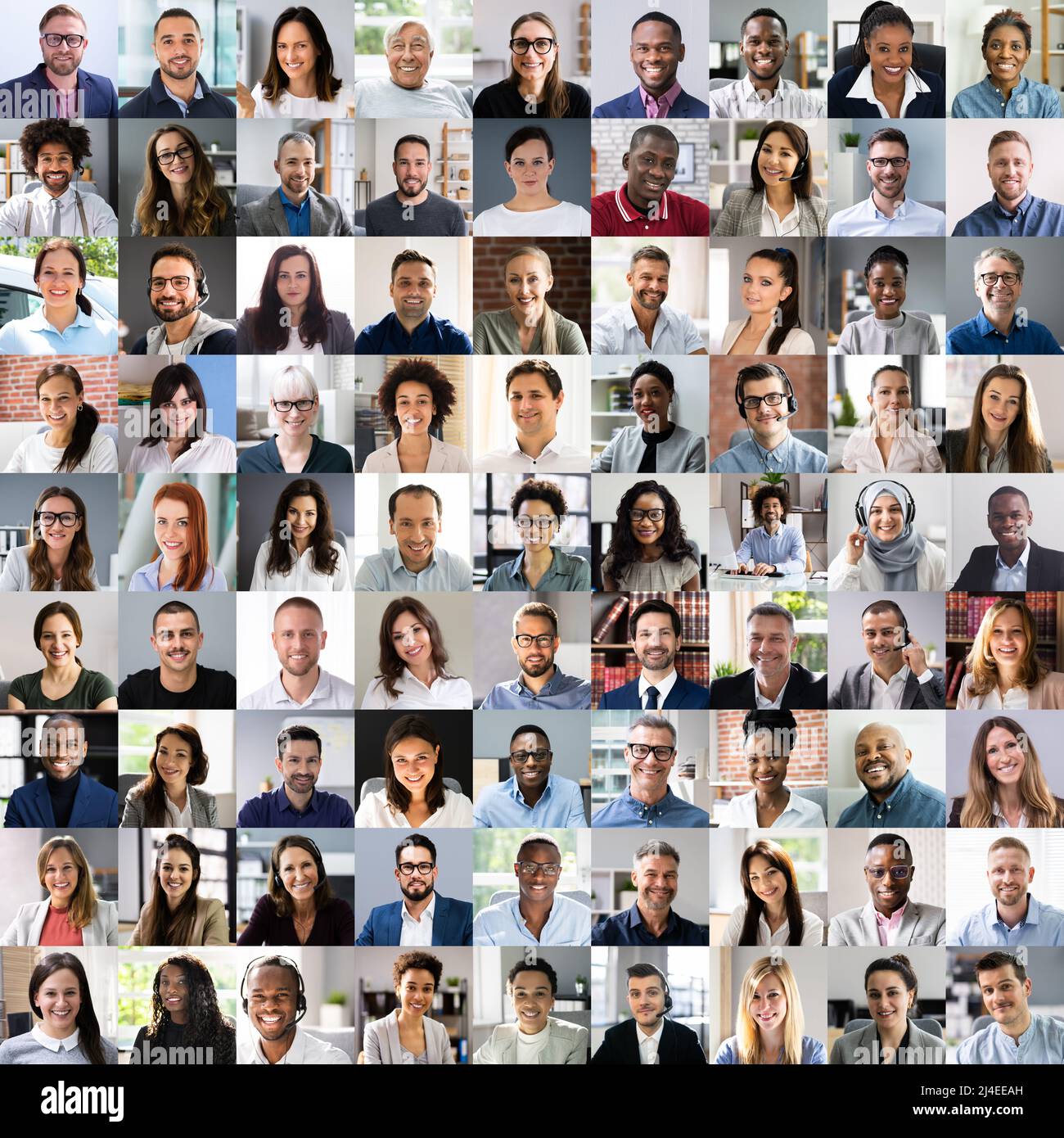 Business People Avatar Headshot. Group Meeting Video Conference Stock ...