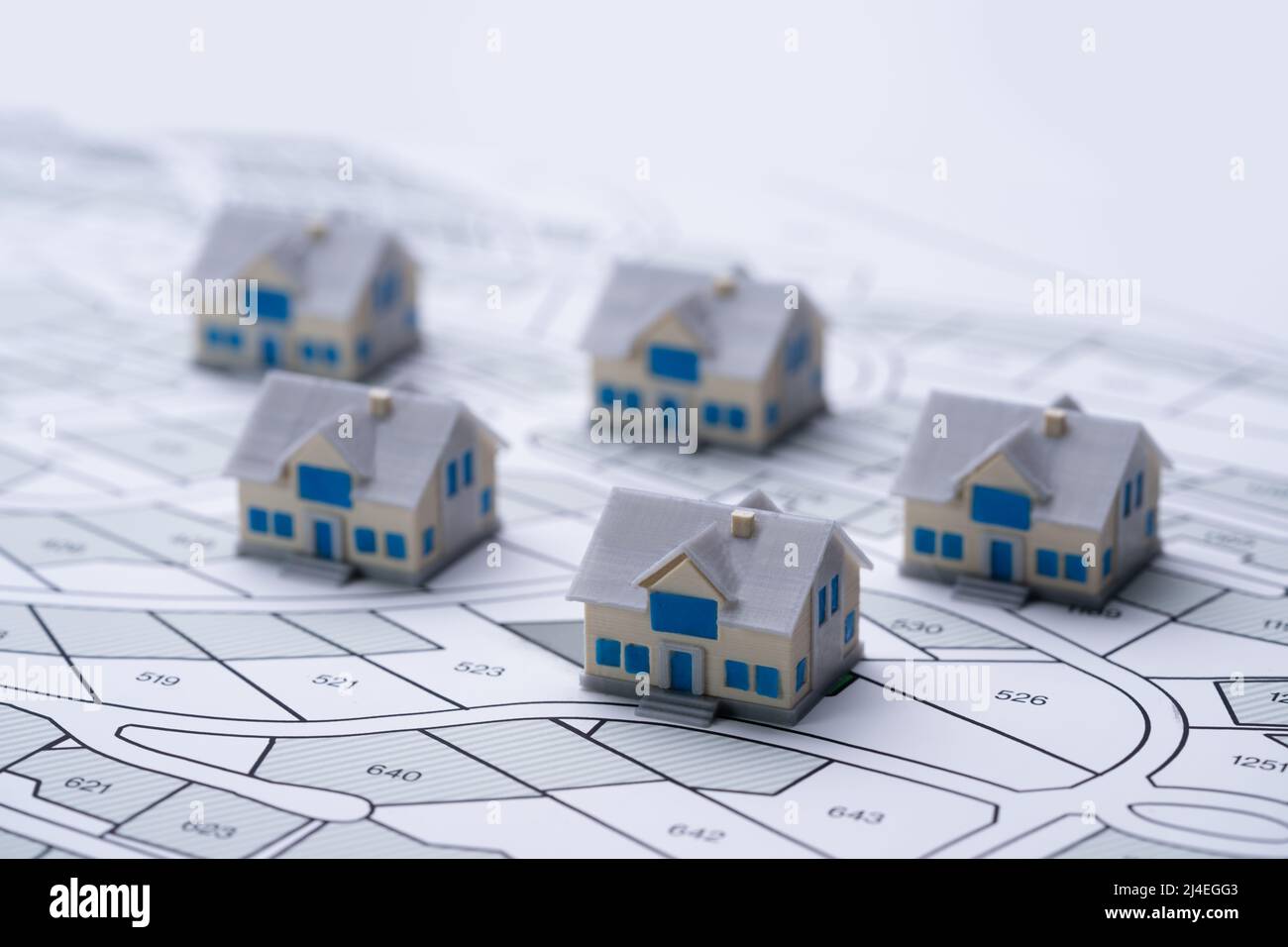 Land Plot And Cadastre Map. House Development Stock Photo - Alamy