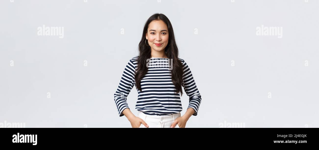 Lifestyle, beauty and fashion, people emotions concept. Confident ...