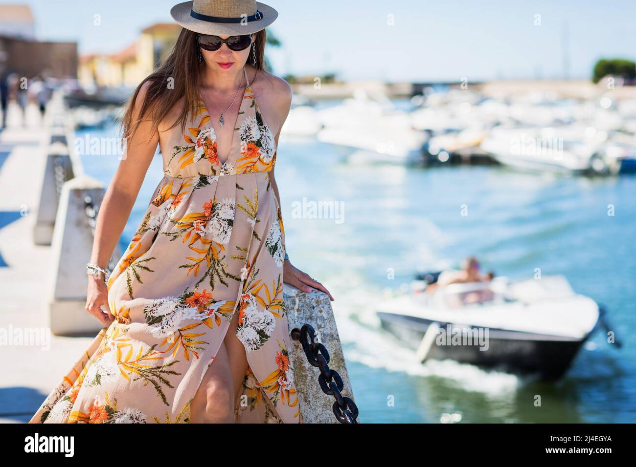 Portrait happy woman marina hi-res stock photography and images - Alamy