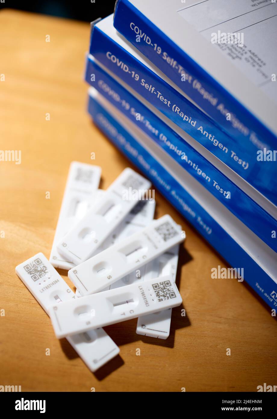Covid lateral Flow tests kits Stock Photo - Alamy