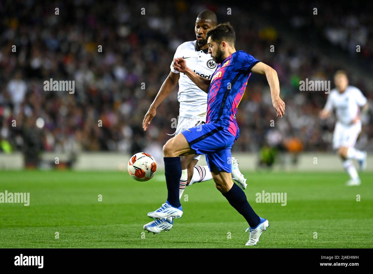 BARCELONA, SPAIN - APRIL 14: Jordi Alba of FC Barcelona during the UEFA ...
