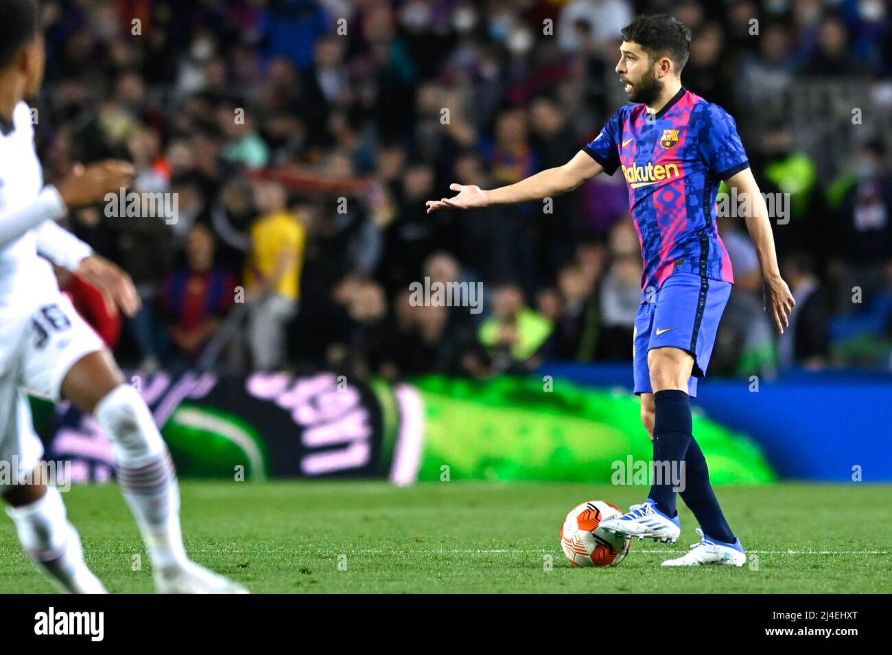 BARCELONA, SPAIN - APRIL 14: Jordi Alba of FC Barcelona during the UEFA ...
