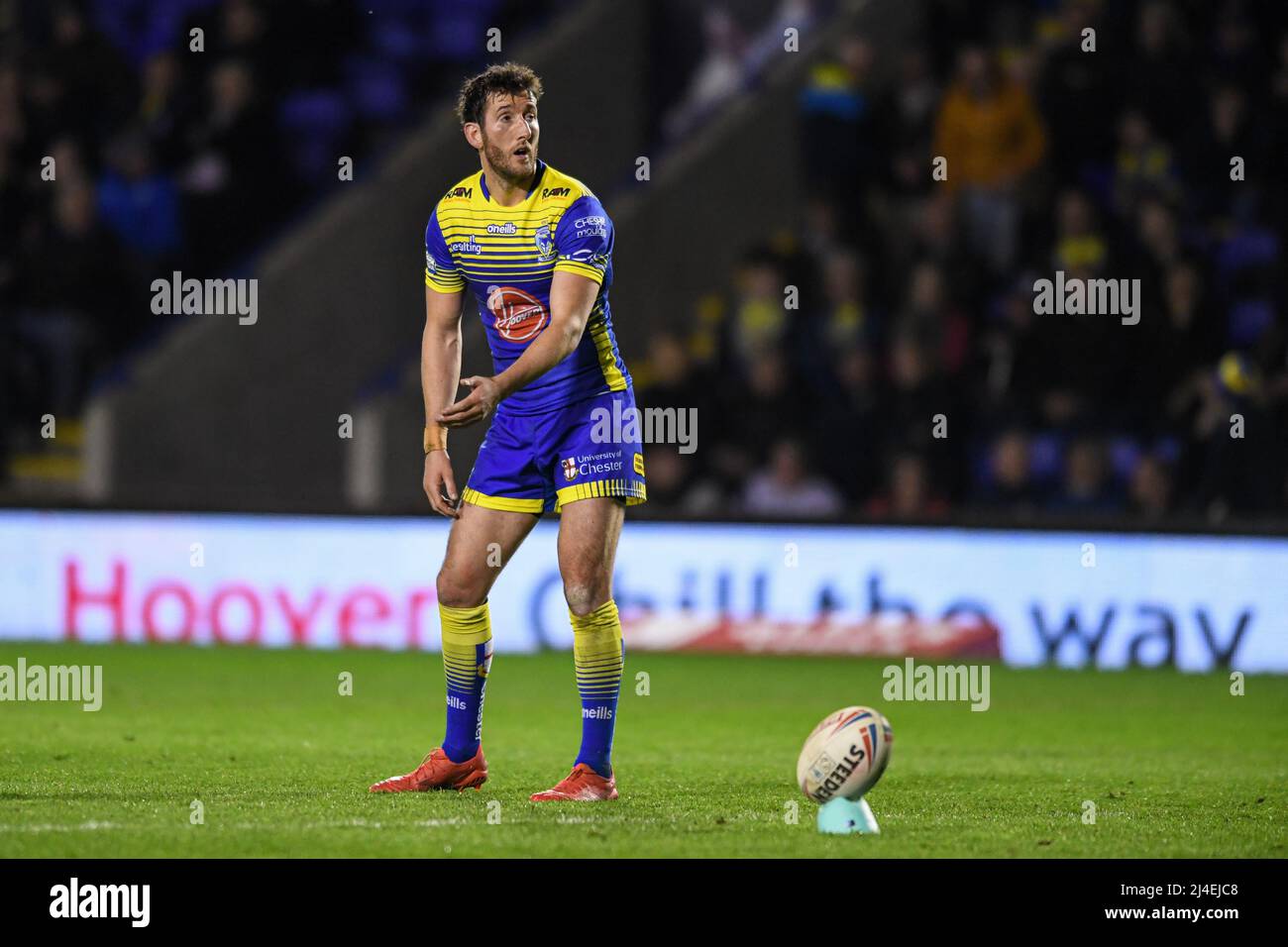 Stefan Ratchford #1 of Warrington Wolves prepares to kick a conversion ...