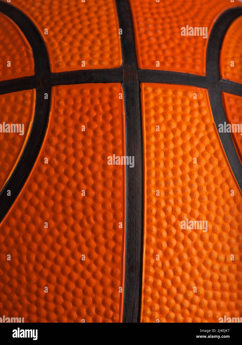 Macro shot. Basketball details. The concept is sports, basketball ...