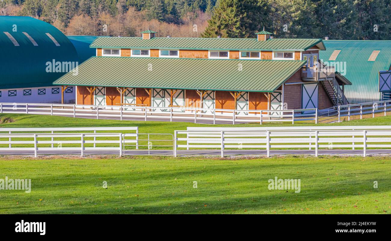 Agriculture Landscape With Beautiful Barn. Stunning barn and white ...