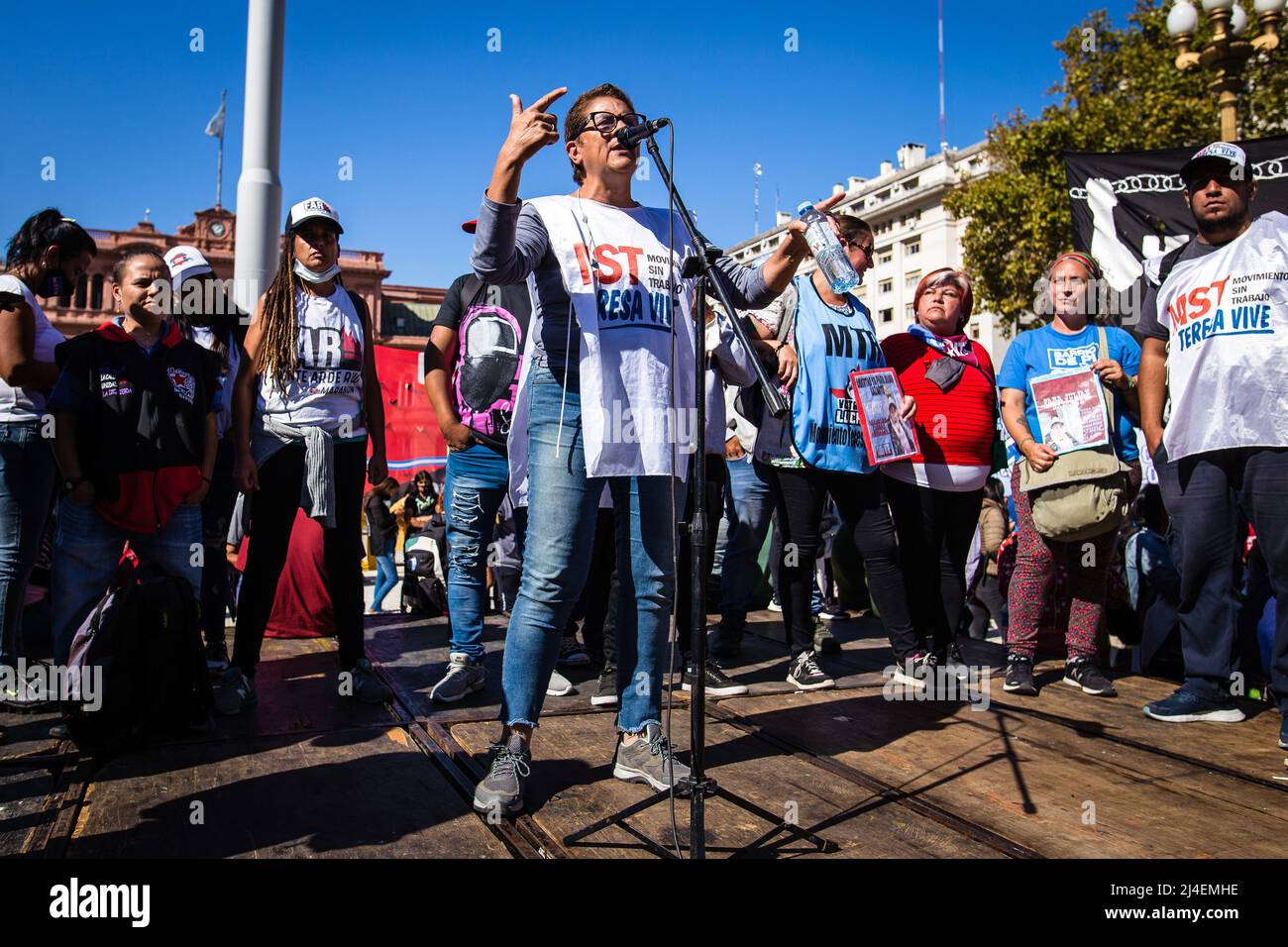 Mónica Sulle, leader of the Socialist Workers Movement (MST), demands ...