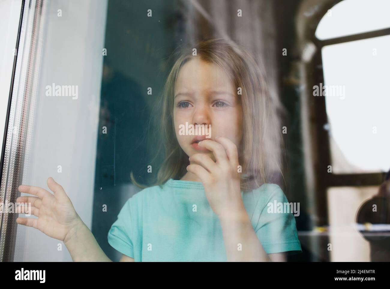 Child hand behind glass hi-res stock photography and images - Alamy