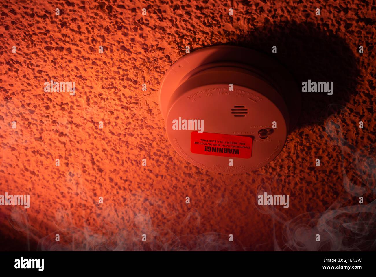 Fire alarm button in the apartment, house, office. Fire safety, smoke ...