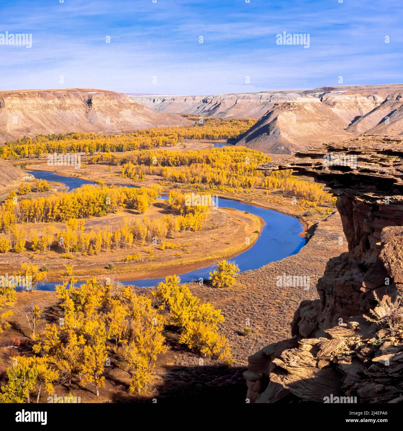fall colors along the marias river valley near loma, montana Stock ...