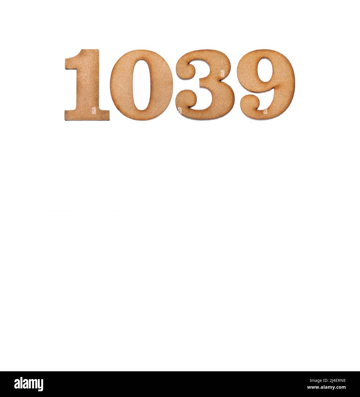 Number 1039 in wood, isolated on white background Stock Photo - Alamy