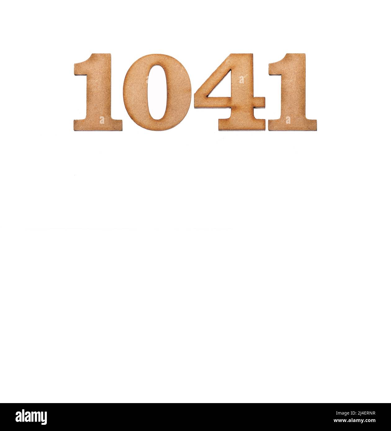 Number 1041 in wood, isolated on white background Stock Photo - Alamy