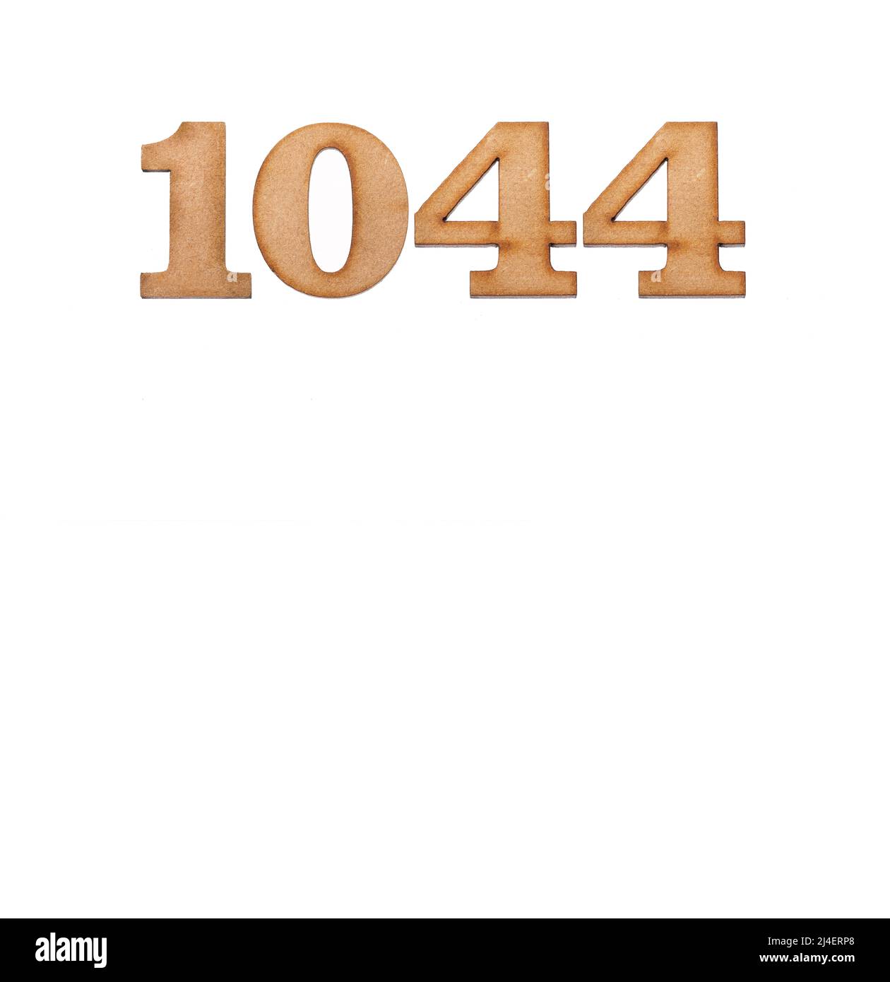 Number 1044 - Piece of wood isolated on white background Stock Photo ...