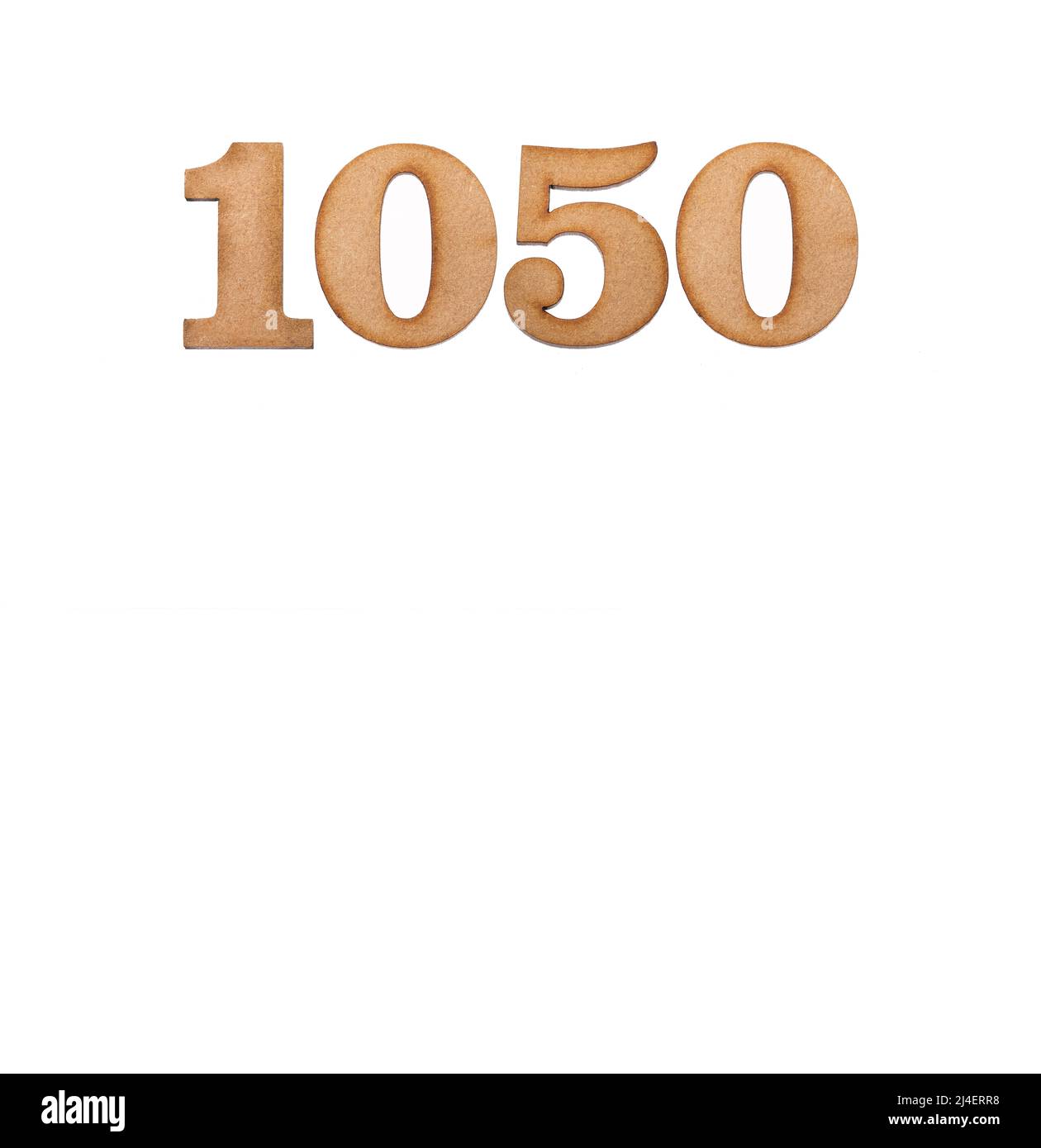 Number 1050 - Piece of wood isolated on white background Stock Photo ...