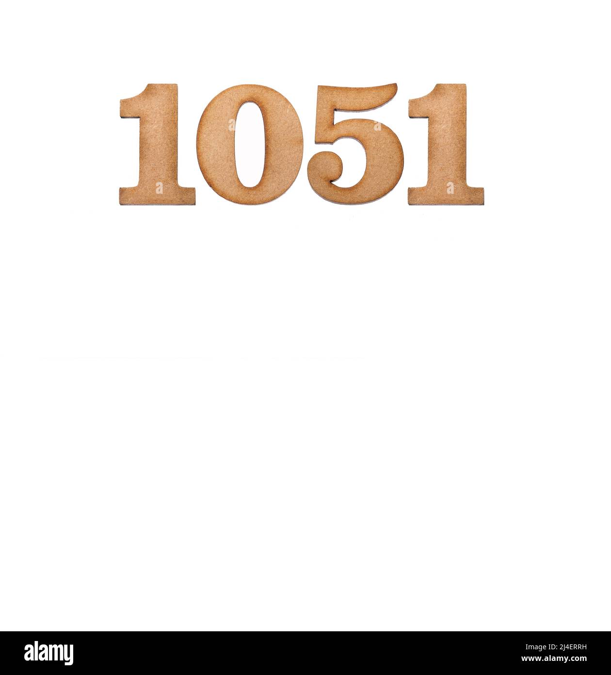 Number 1051 in wood, isolated on white background Stock Photo - Alamy