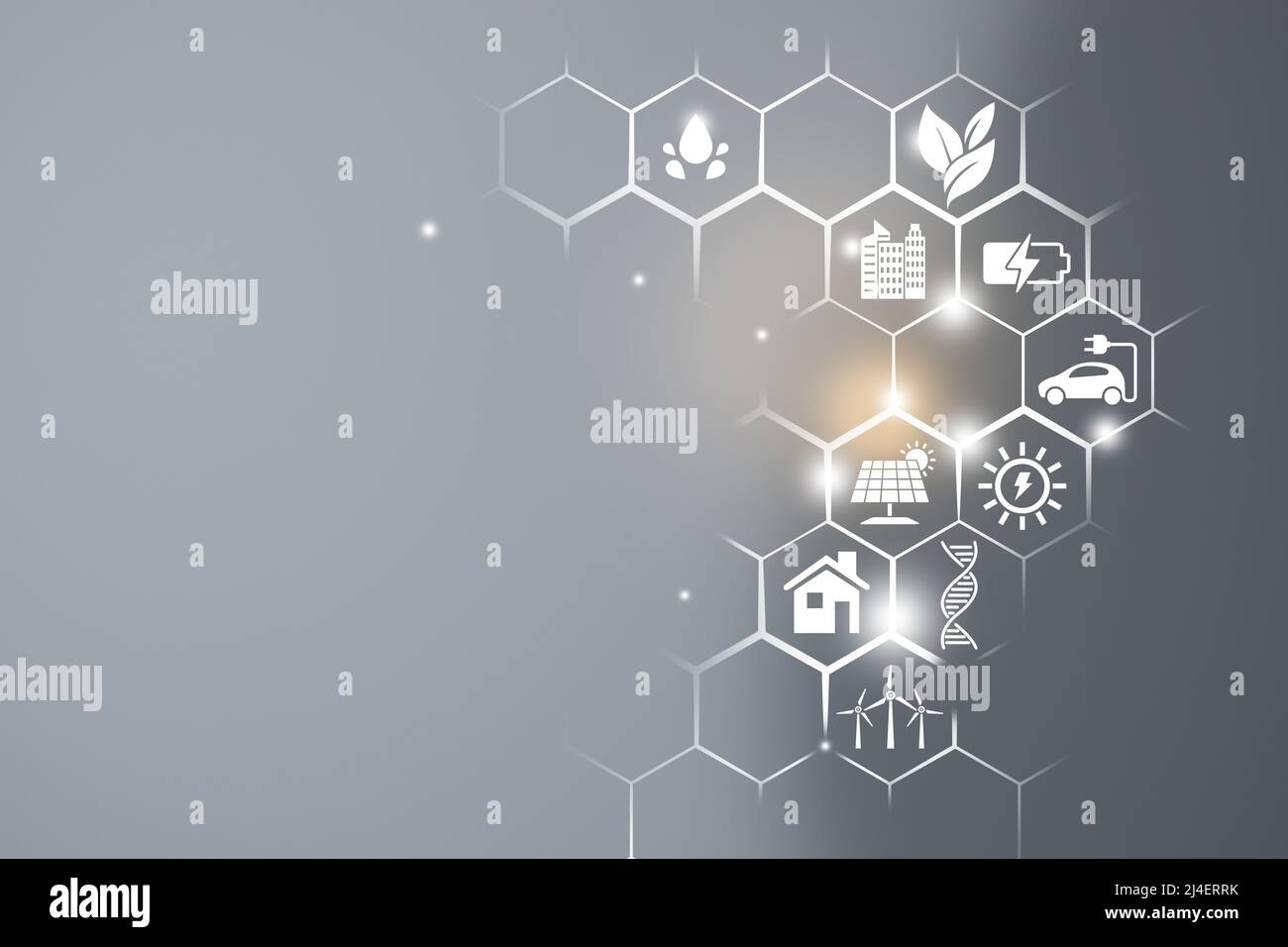 Ecological friendly and sustainable environment concept. Electricity ...