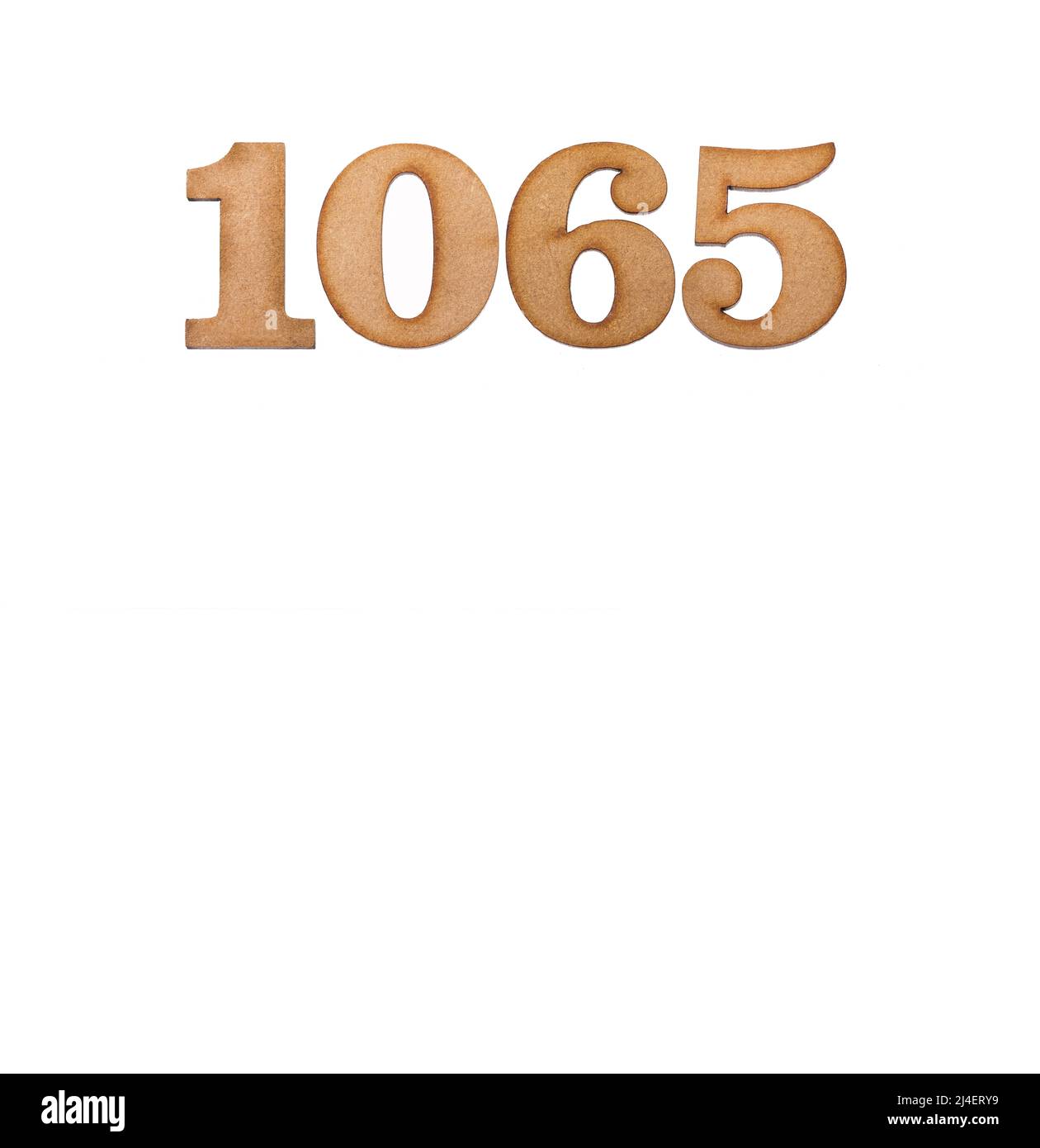 Number 1065 in wood, isolated on white background Stock Photo - Alamy