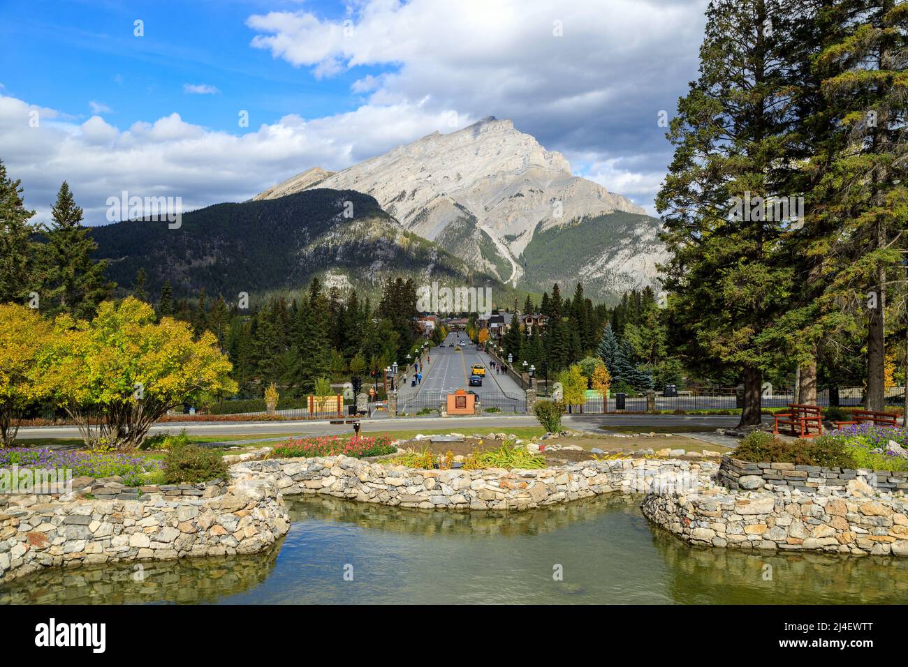 Banff, Alberta, Canada - Septemnber 21, 2022: View of Banff Ave. the ...