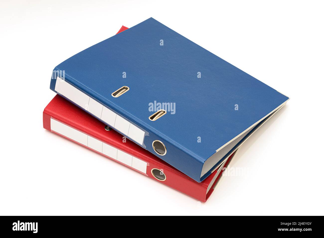 Blue and red office folder on white background Stock Photo - Alamy