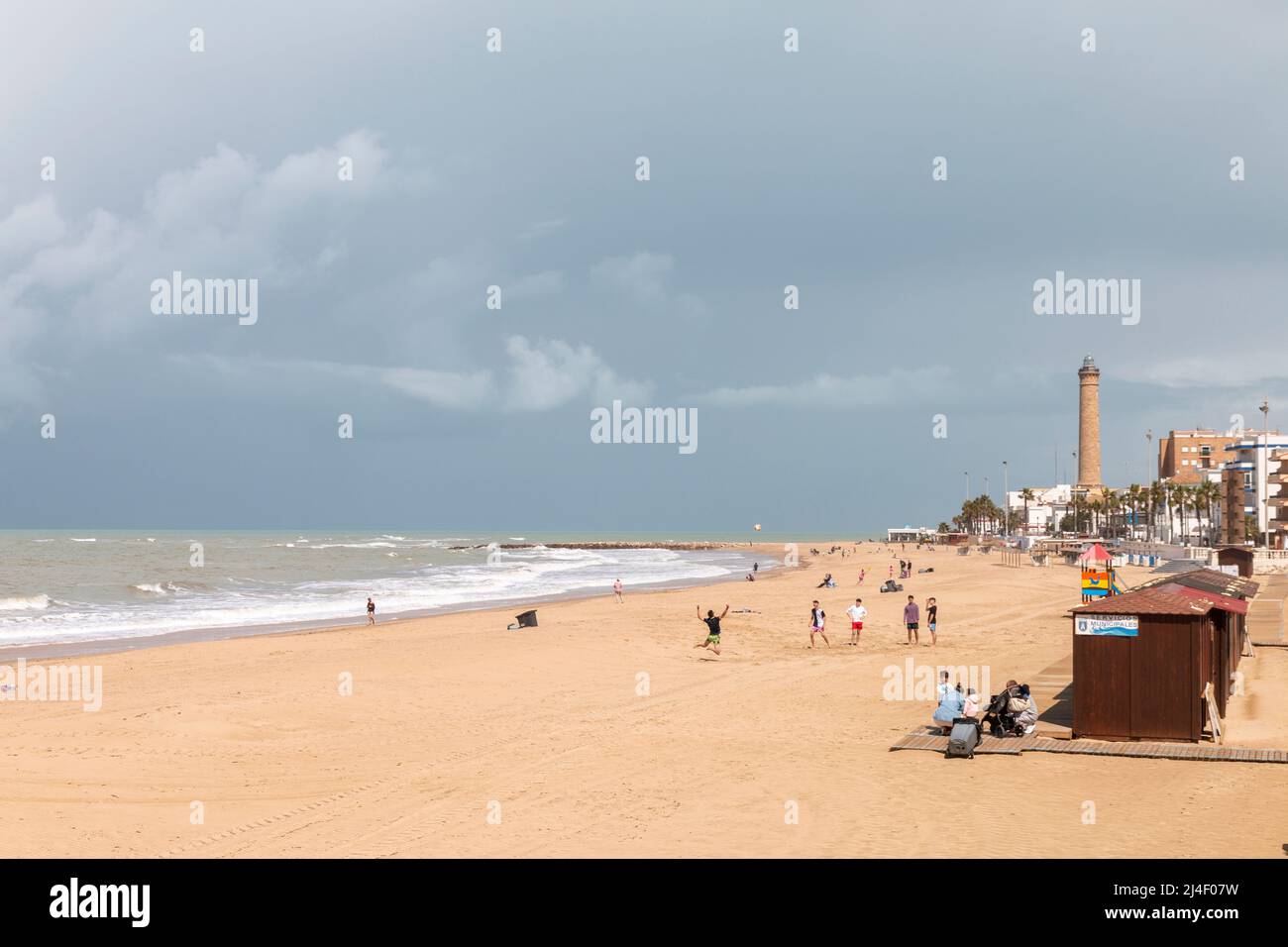 Chipiona, Cádiz, Spain - April 12, 2022: People enjoying Regla Beach ...