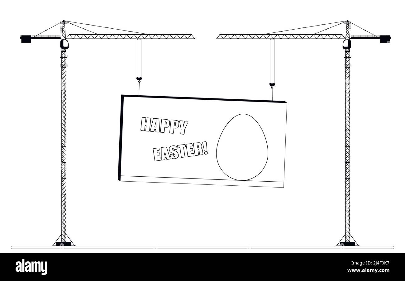 Two tower crane Stock Vector Images - Alamy