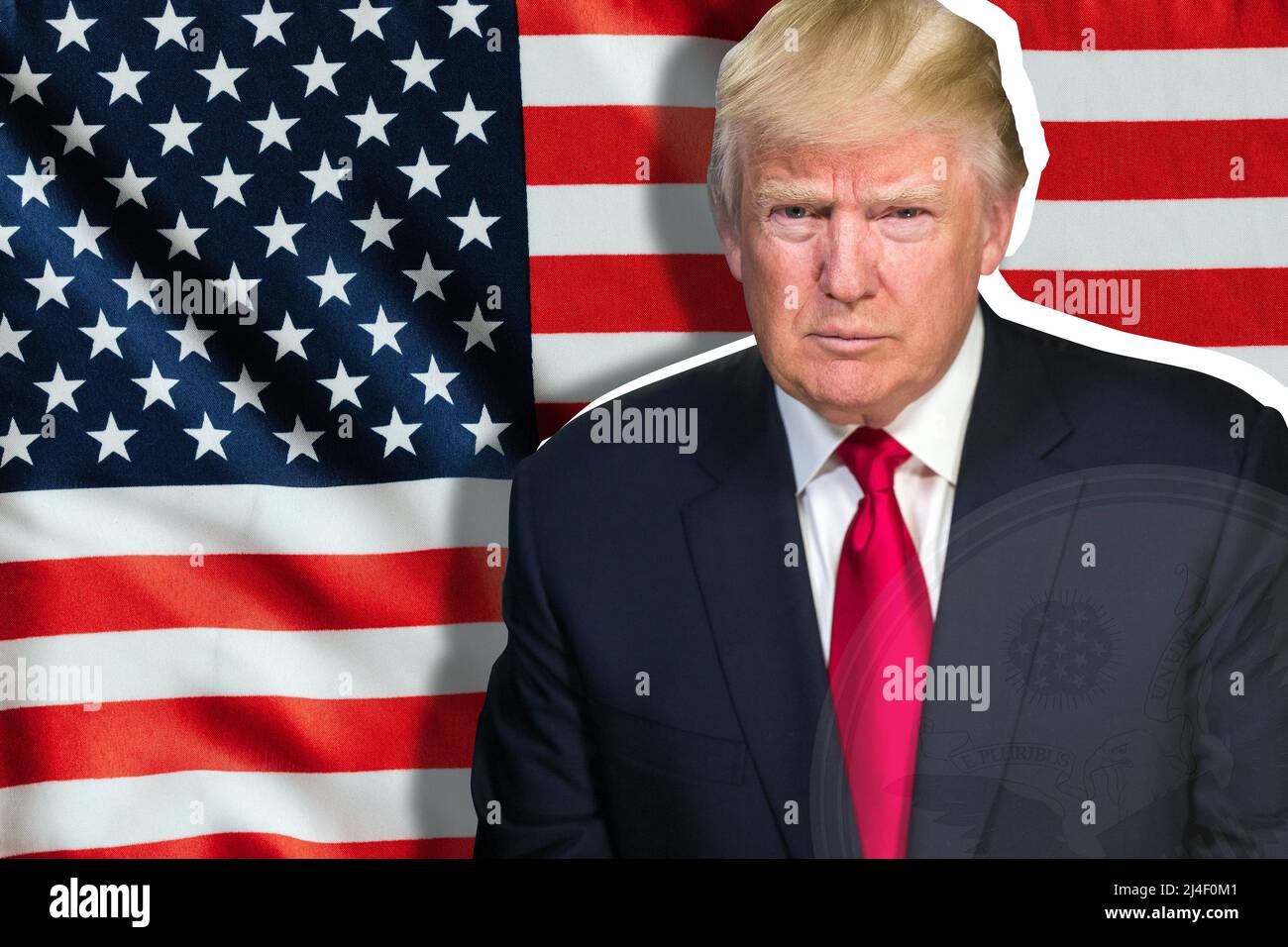 Donald Trump and USA flag Stock Photo - Alamy