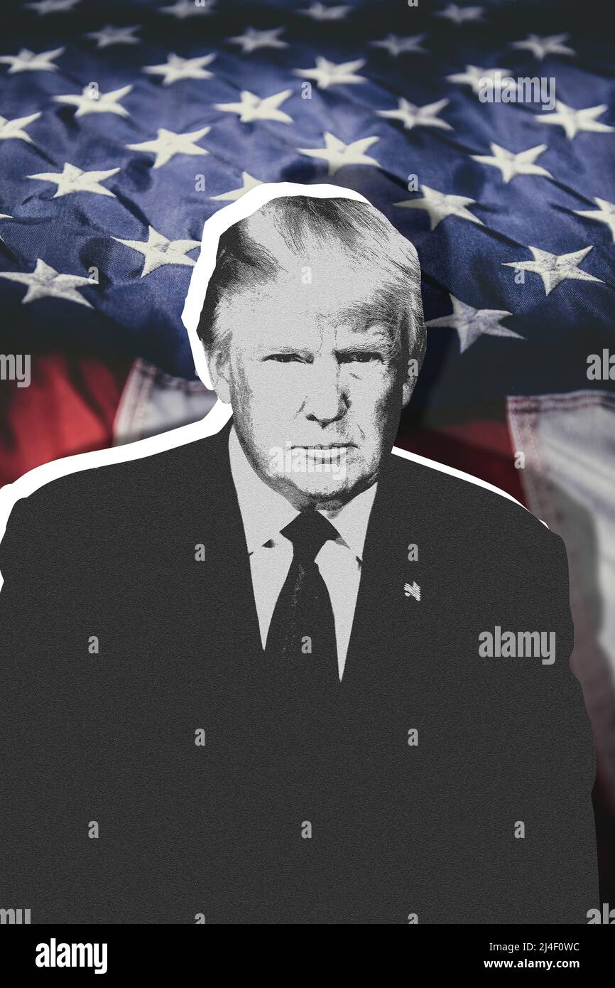 Donald Trump and USA flag Stock Photo - Alamy