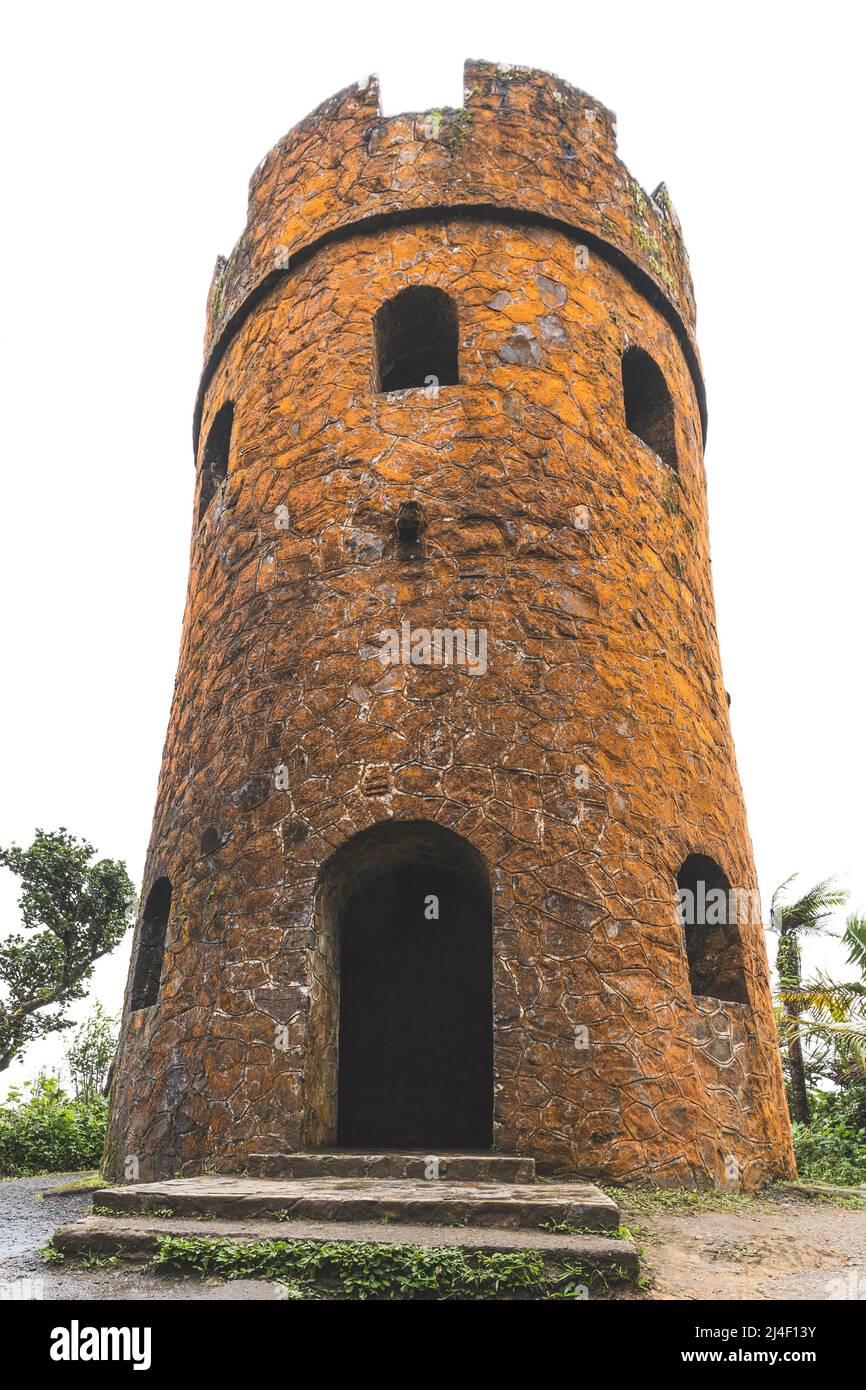 Low angle view of Mt Britton Lookout tower El Yunque National Forest ...
