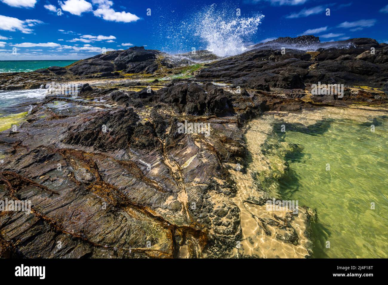 Champagne Pools on Fraser Island, Queensland, Australia Stock Photo - Alamy