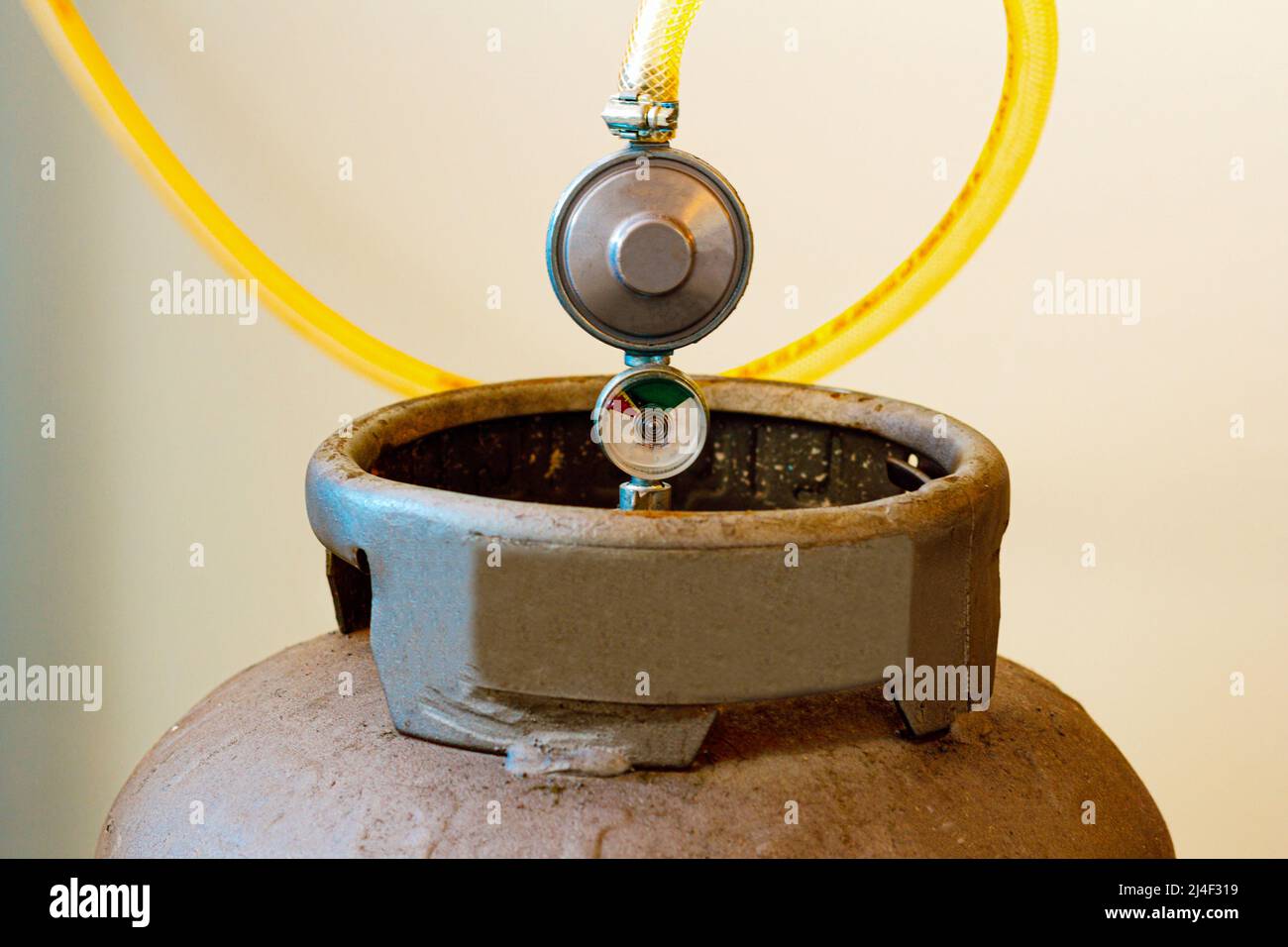 In this photo illustration a cylinder of liquefied petroleum gas (LPG ...