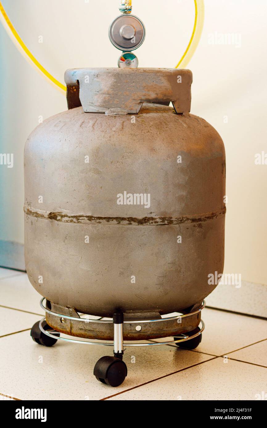 In this photo illustration a cylinder of liquefied petroleum gas (LPG ...