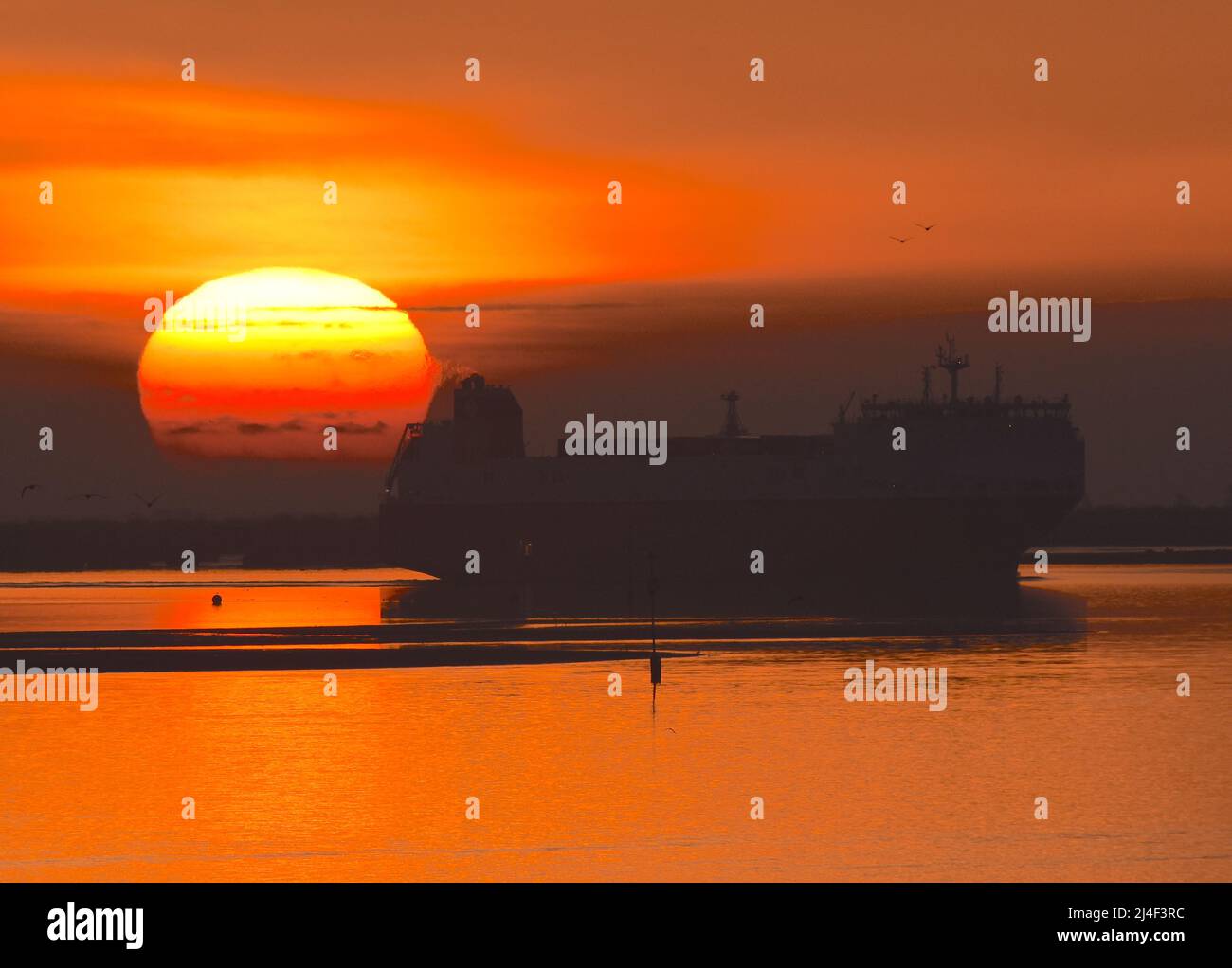 13/04/2022 Gravesend UK New LNG hybrid ro-ro cargo ship Seraphine ...
