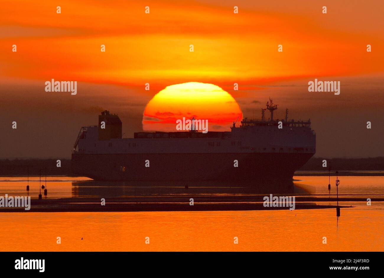 13/04/2022 Gravesend UK New LNG hybrid ro-ro cargo ship Seraphine ...