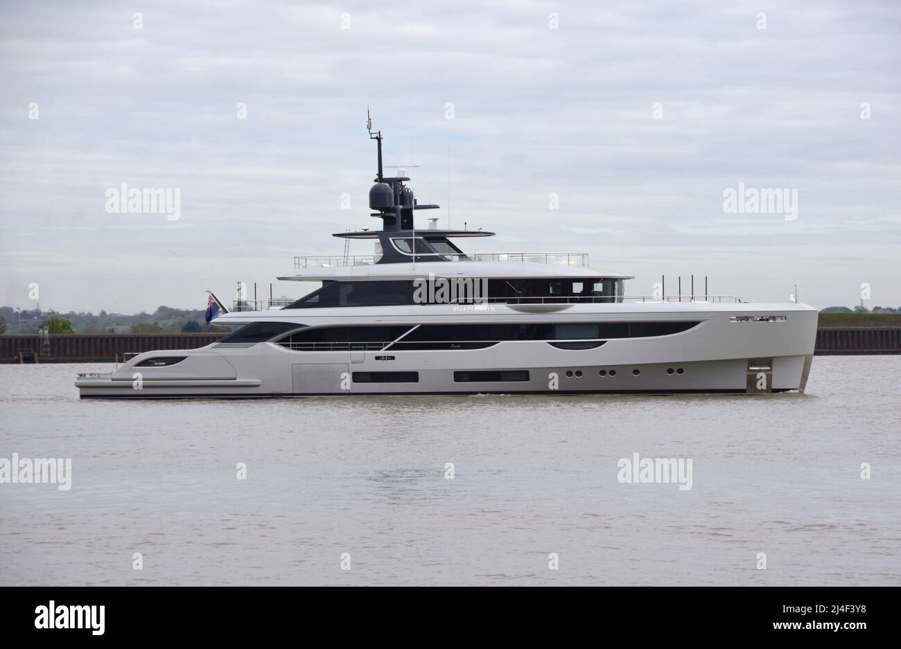 13/04/2022 Gravesend UK Super Yacht Phoenix is a brand new 41m super ...