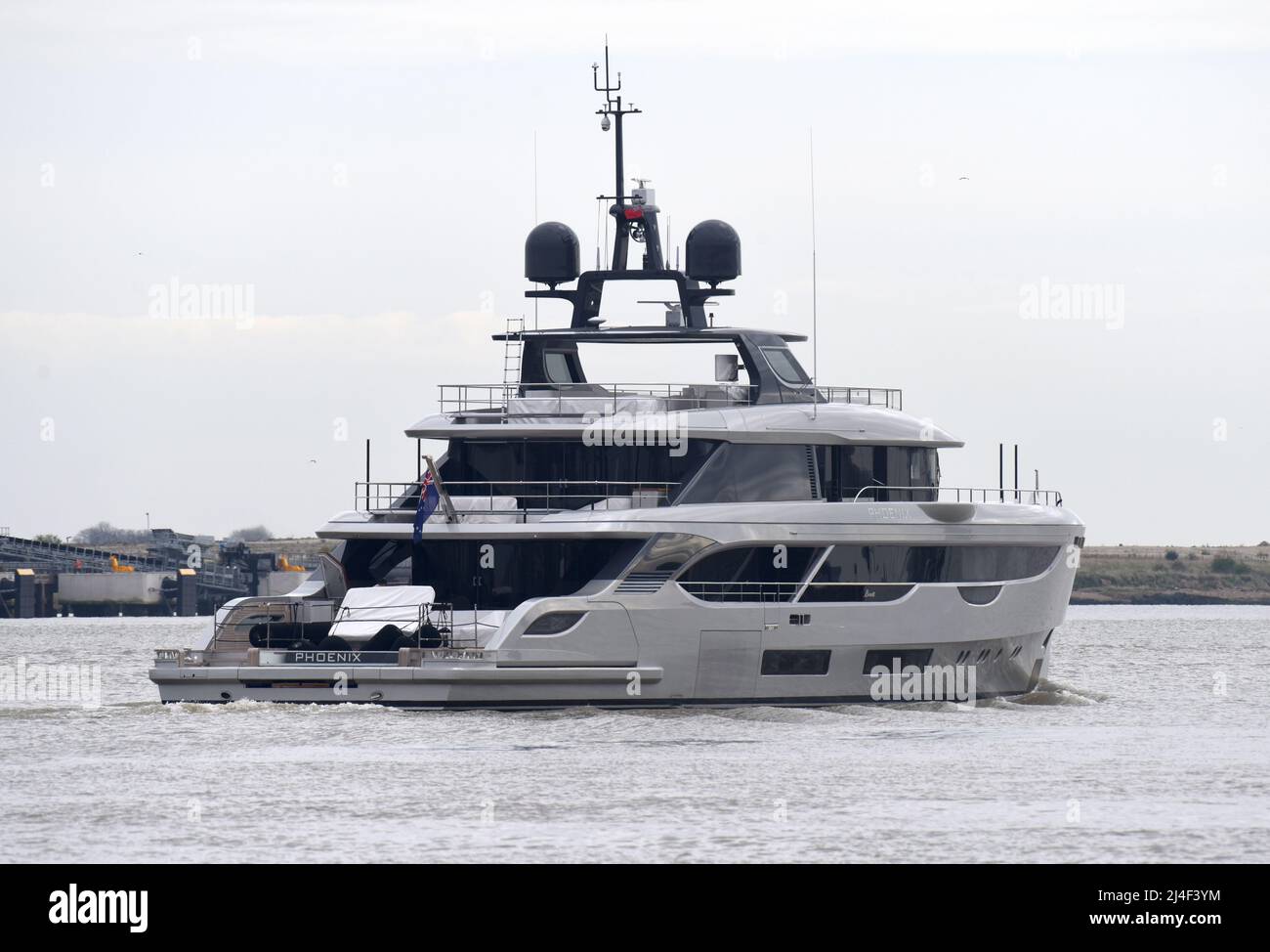 13/04/2022 Gravesend UK Super Yacht Phoenix is a brand new 41m super ...