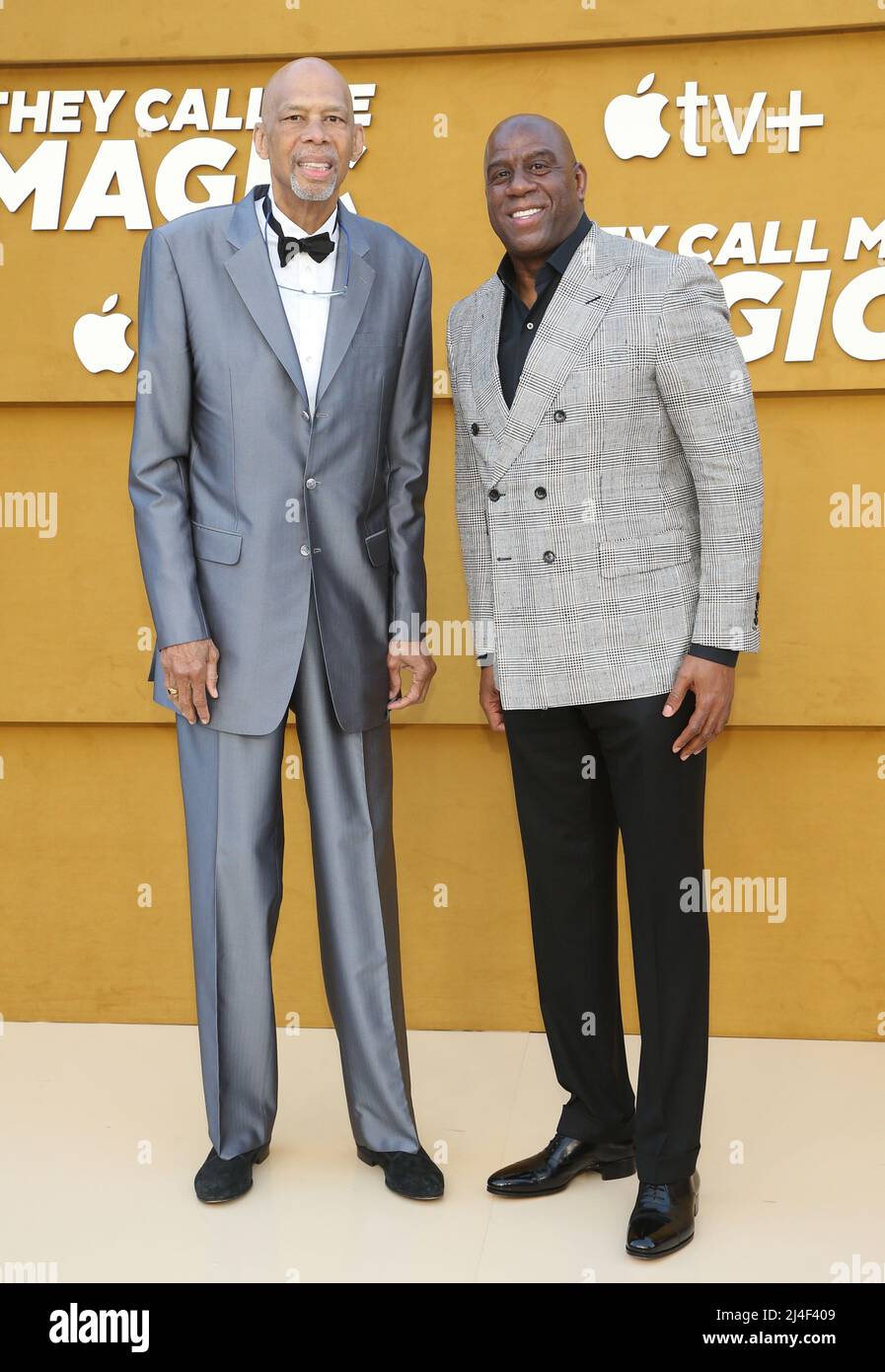 Los Angeles, Ca. 14th Apr, 2022. Kareem Abdul-Jabbar and Magic Johnson ...