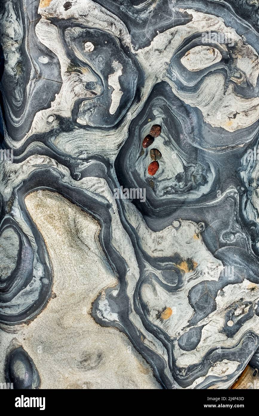 Close-up views of tide pool rocks with unique colors and patterns Stock ...