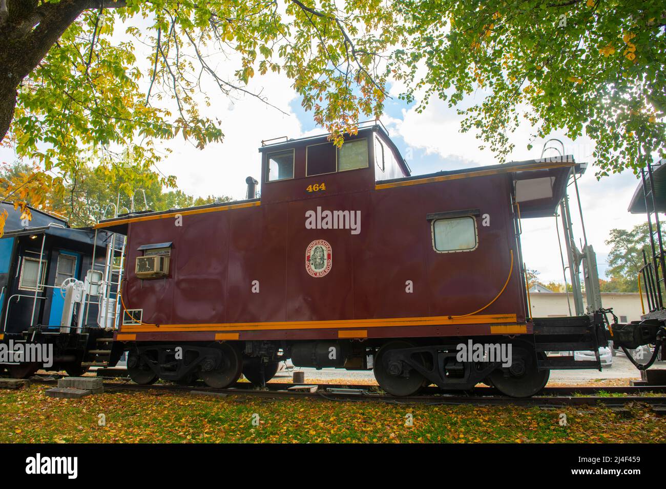 Winnipesaukee Scenic Railroad Caboose at Meredith station in historic ...