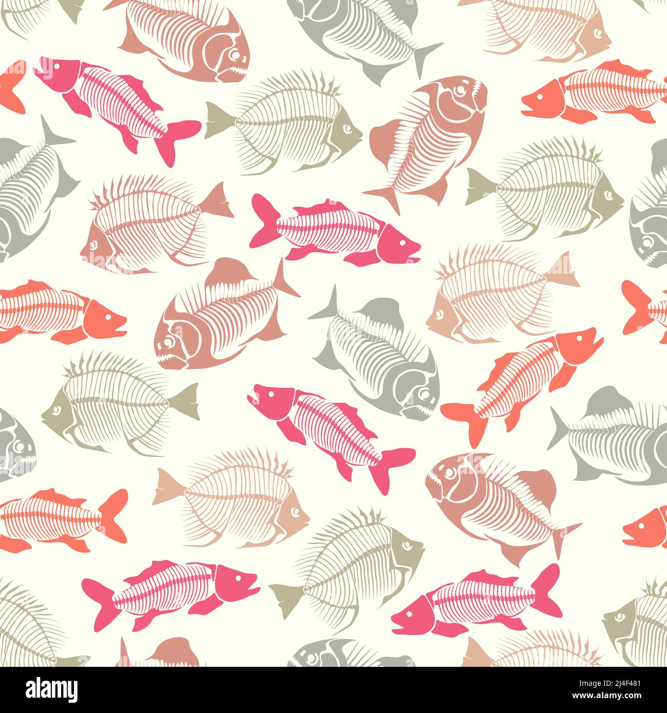 Fossil skeleton prehistoric fish Stock Vector Images - Alamy