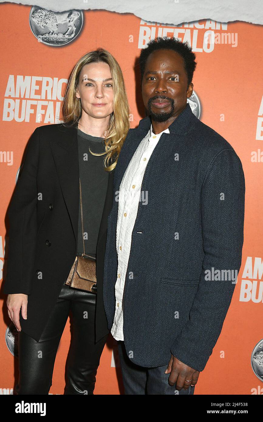Harold Perrineau and wife Brittany Robinson attend the Broadway Opening of "American Buffalo" on ...